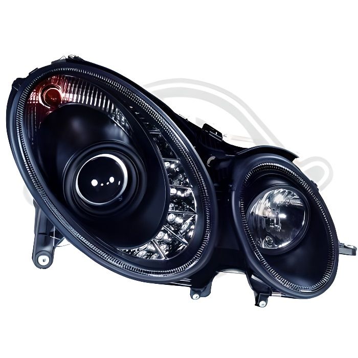 1615386 , Paire de Feux Phares Daylight LED noir pour MERCEDES Classe E E220-504 W211 de 2002 a ...