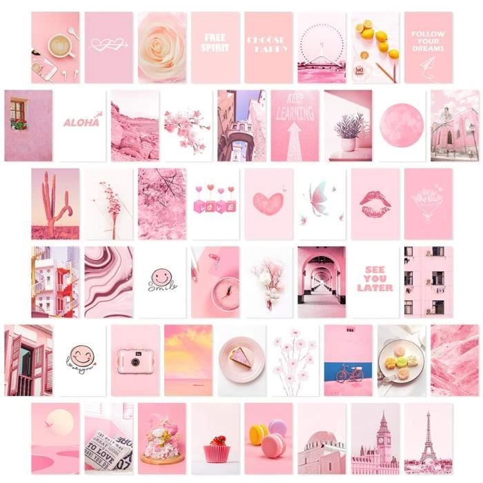 Kit de collage mural esthétique Posters roses esthétiques pour collage ...