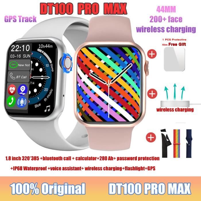 MONTRE CONNECTEE SPORT Montréal Connect é Iwo dt100 pro Max Écran HD GPS suivi charge sans fil ...