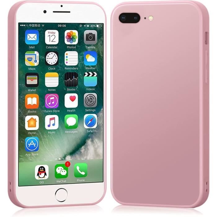 Coque iPhone 7 Plus iPhone 8 Plus Luxe Doux Liquide Silicone Mat Verre ...