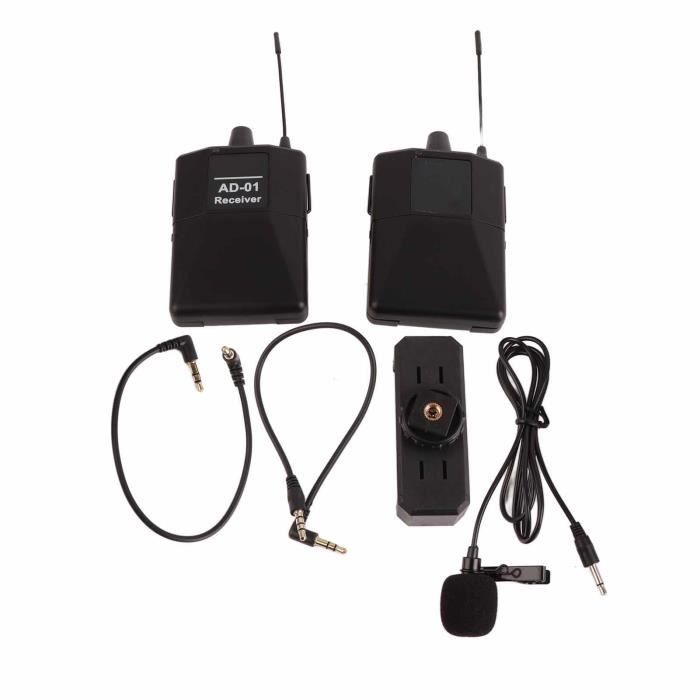 Cikonielf Microphone cravate sans fil UHF 16 canaux Microphone Cravate ...