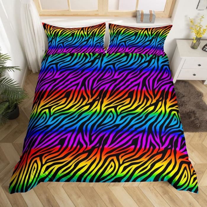 Zèbres Skins Housse De Couette Rainbow Zebra Stripes Ensembles De ...
