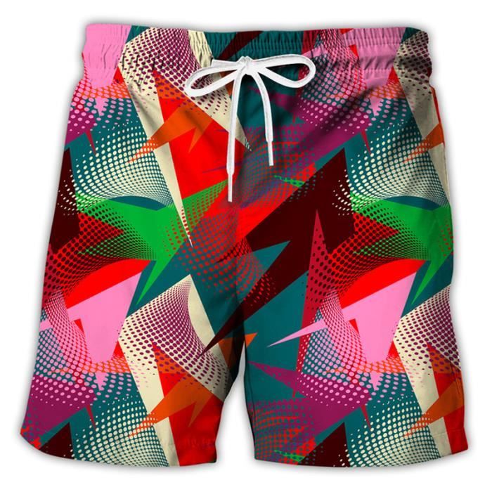 Short Homme Imprimé 3D Fashion Été Short De Plage Homme Doublure Filet ...