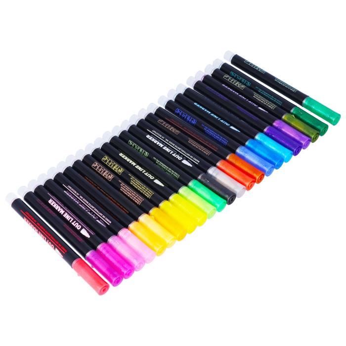 Tbest Stylo surligneur 24Pcs Surligneurs Étanche Fluency Ink Stylos de ...
