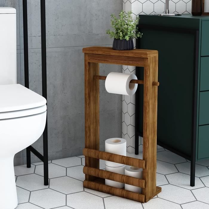 Porte-Rouleaux Papier Wc Sur Pied Pour Salle De Bain Debout Avec Barre ...