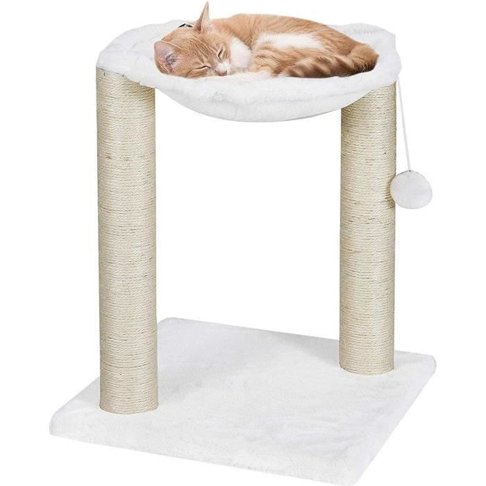 Arbre À Chat L Blanc Troncs Enveloppés De Sisal Naturel Jouet Sur Ruban ...