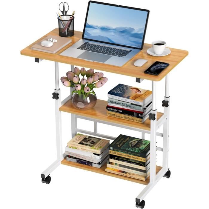 Table D’Ordinateur,Bureau Informatique Avec 3 Tablettes De Rangement ...