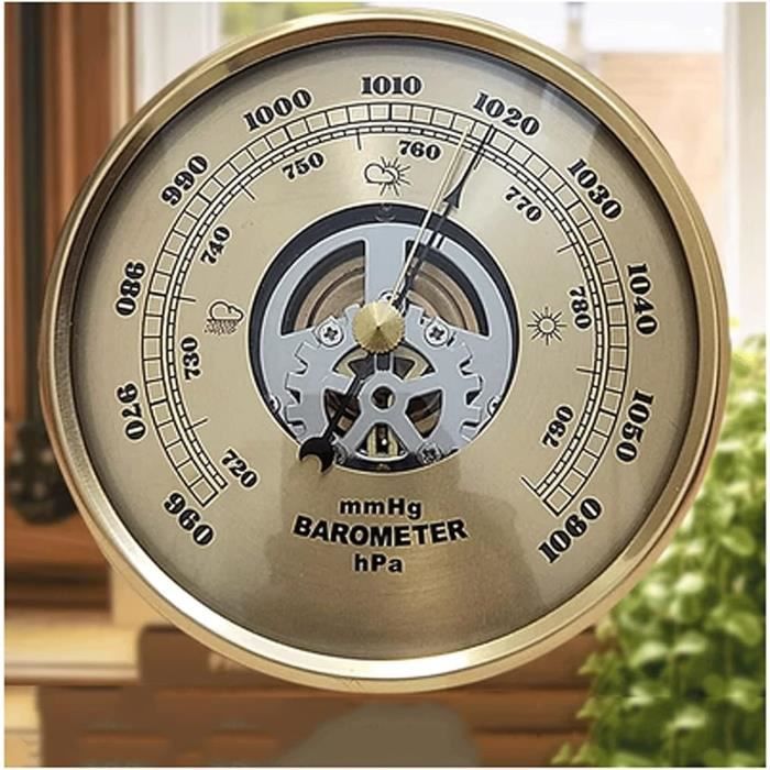Baromètre Anéroïde Station Météo Analogique Boîtier En Laiton Lourd ...