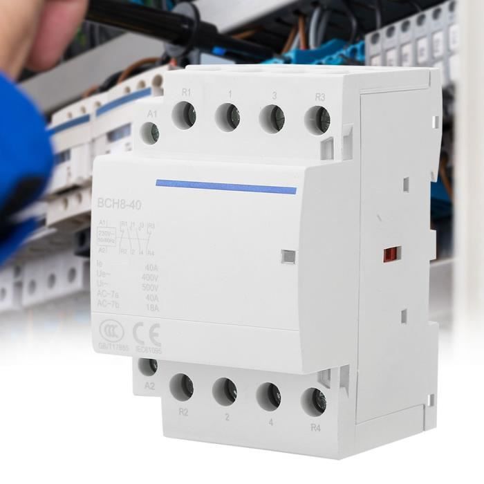 Contacteur AC domestique sur rail Contacteur AC domestique 4P 40A 24V/230V 50/60Hz 2NO2NC ...