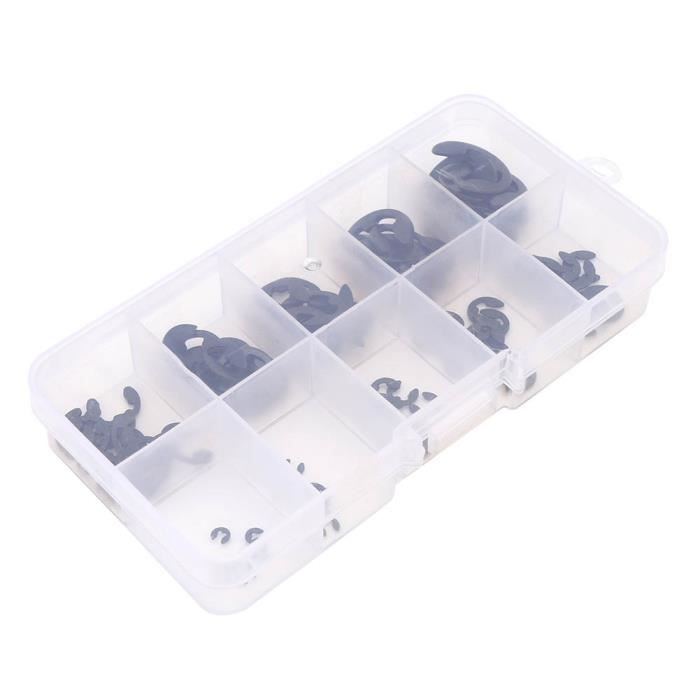 120Pcs E-Clip Snap Circlip Kit Anneau de retenue ouvert Acier au ...