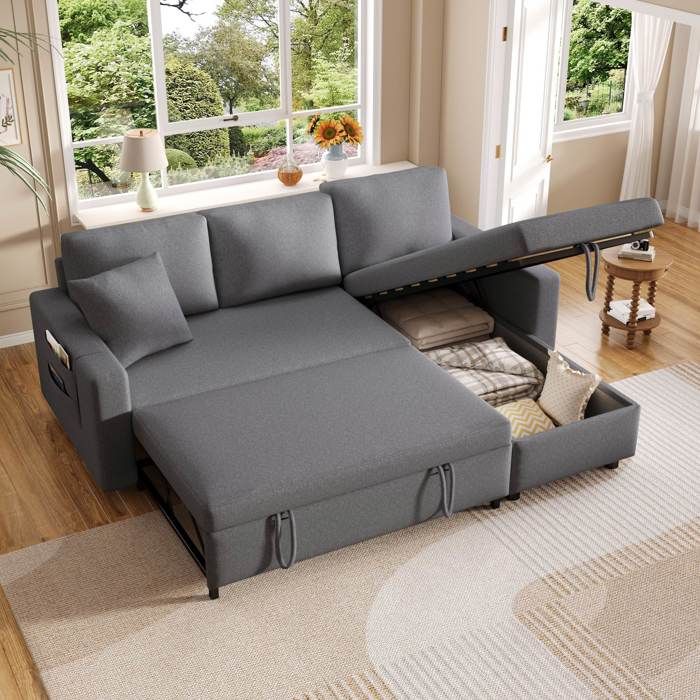 Canap D Angle Convertible Avec Coffre De Rangement