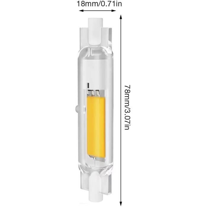 R7S Led 78mm Blanc Chaud, 2 PCS 10W R7S LED Remplacement pour Ampoules ...