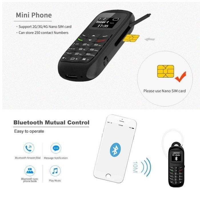 L8STAR BM70 Mini téléphone Mobile - Magic Voice Dialer Casque sans Fil ...
