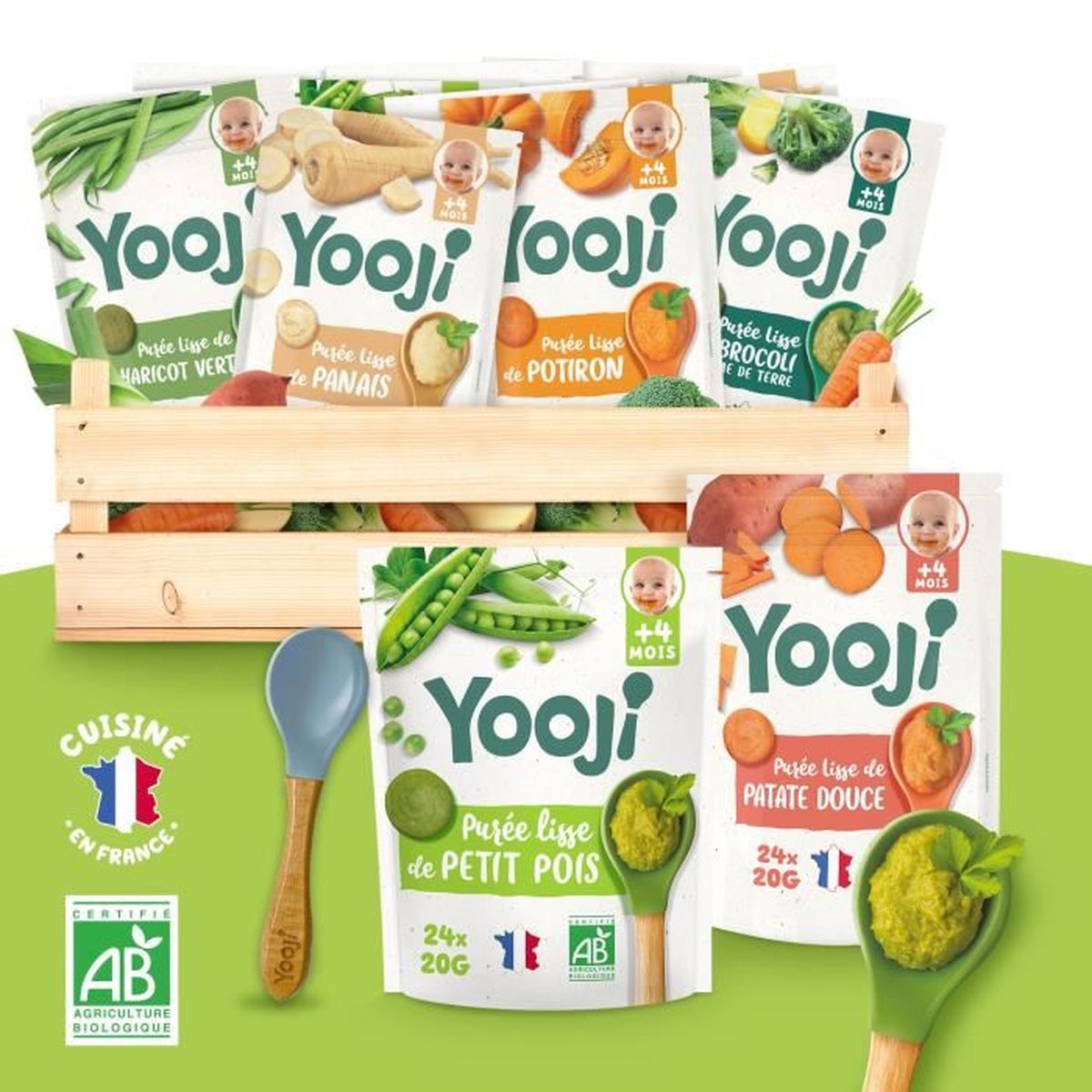 Yooji - Mes premières purées lisses de légumes Bio - 28 Repas Bébé dès ...