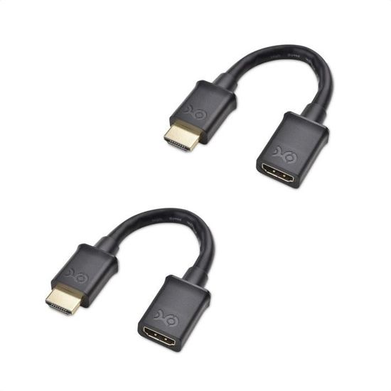 Pack de 2 rallonge Courte HDMI Haute Vitesse (Courte rallonge HDMI mâle ...