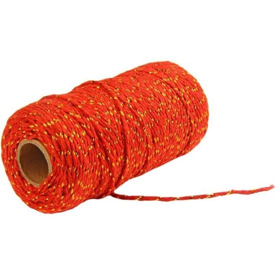 Corde En Coton 2 Mm,100 M Naturel Colorée Ficelle De Macramé Ficelle D ...