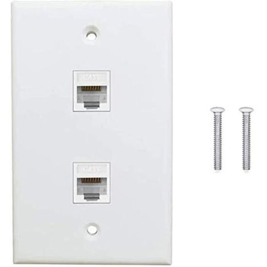 Lot de 1 Plaque Murale Ethernet 2 Ports, Prise Murale Cat6 Femelle à ...