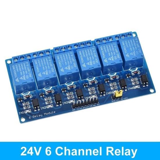 Circuits intégrés,24V 6 channel relay--Module De Relais 5v 12v1 2 4 6 8 ...
