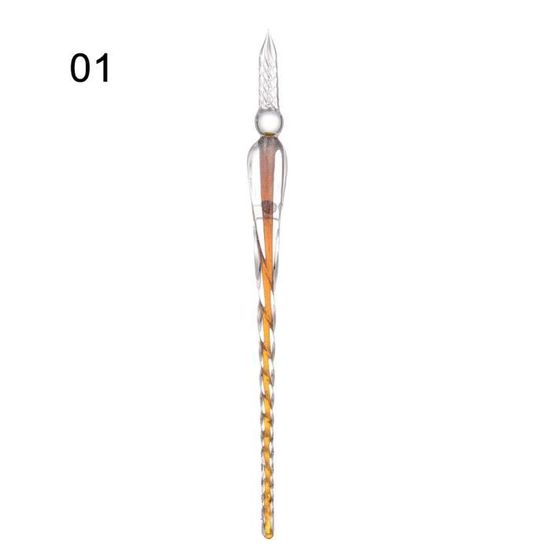 STYLO,1--Stylo plume vintage en verre avec porte plume, accessoire pour ...