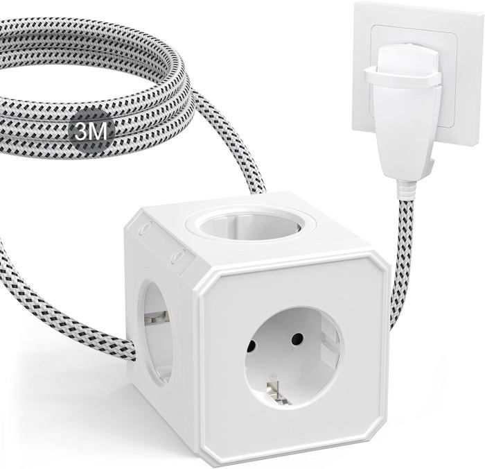 Cube Multiprise 5 En 1 Avec Prise Plate, Multiprise Cube (250 V/16 A ...