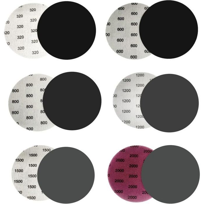 Papier de verre humide et sec - PZCC - Lot de 30 - Grains: 320, 600 ...
