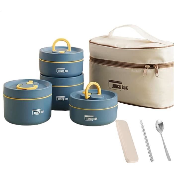 Portable Insulated Lunch Container Set, Thermal Lunch Box Bento Box Set ...
