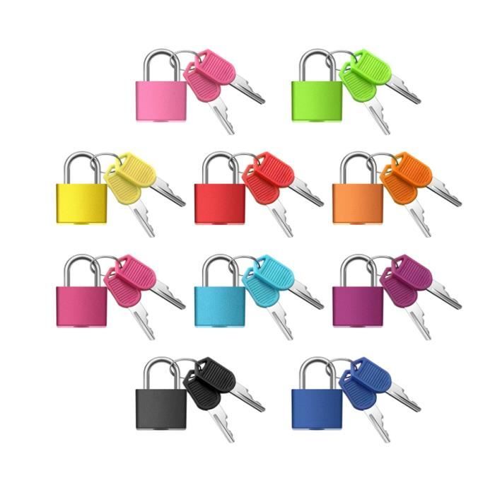10 Pièces Serrures de Valise avec Clés, Cadenas en Métal Cadenas à Bagages Petit Cadenas ...