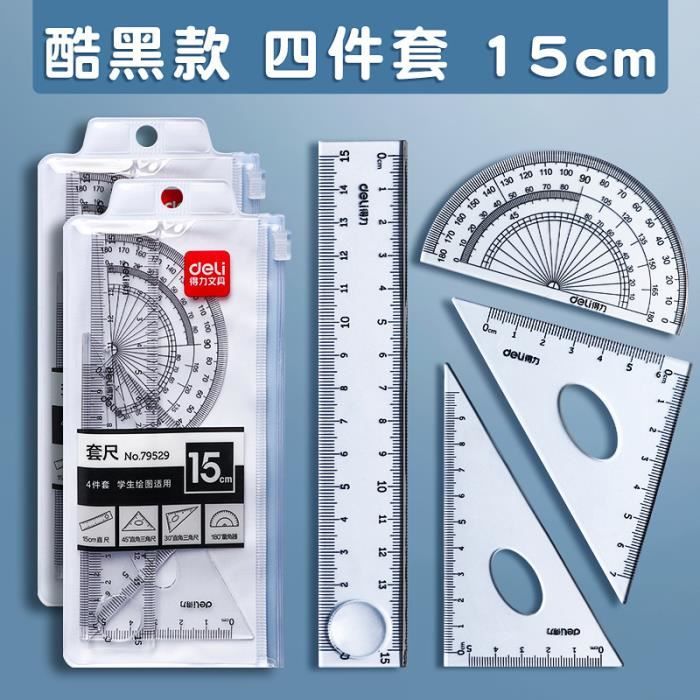 Regle - equerre,Ensemble de règles en plastique 4 en 1,règle ...