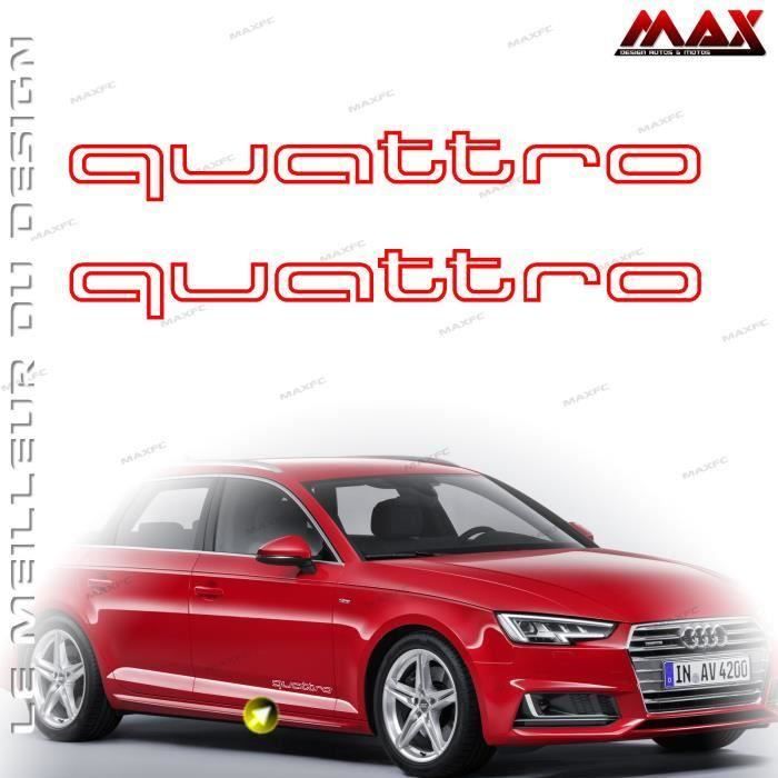 2 Stickers QUATTRO – ROUGE – 300x33mm AUDI A1 A3 A4 A5 A6 Q3 Q5 Q7 TT ...