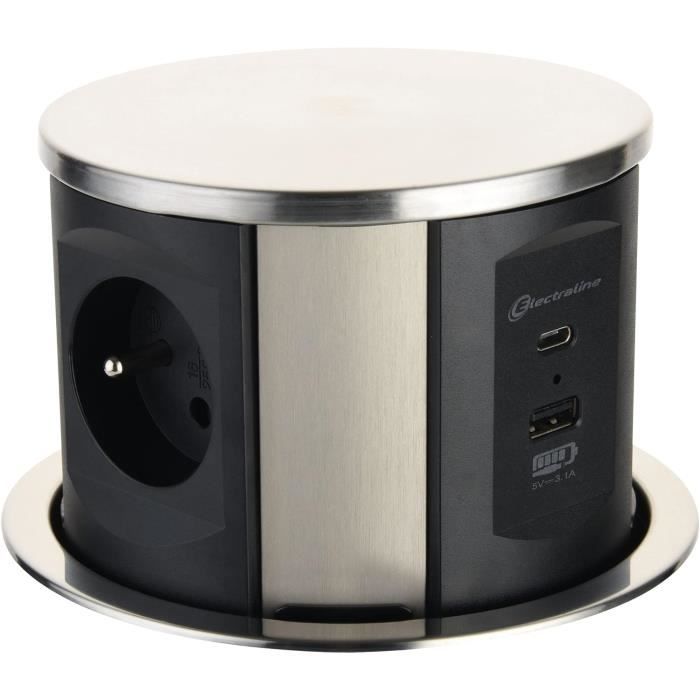 35446 Bloc Multiprise Escamotable Plan De Travail Avec 3 16A Norme ...