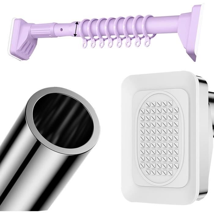 Barre De Douche Extensible Tringle À Rideau À Ventouse Sans Percage ...