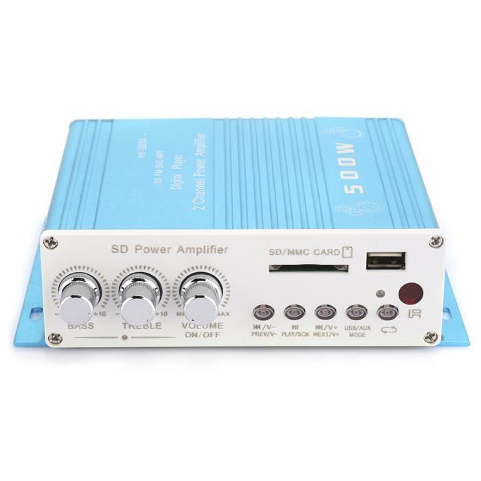 Dioche Amplificateur de voiture Car Amplifier, 12V Car Amplifier Amp Hifi Stereo Music Support ...