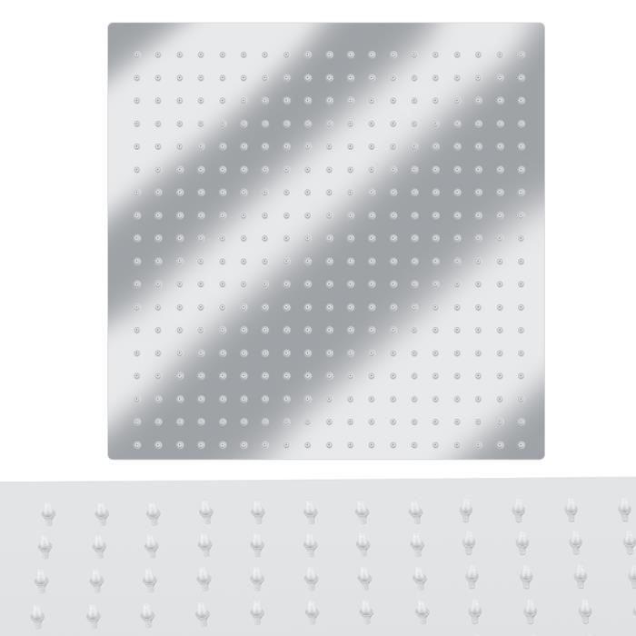 FAN-Tête Douchette Carré, Pommeau Douche Acier inoxydable 50 x 50 cm ...