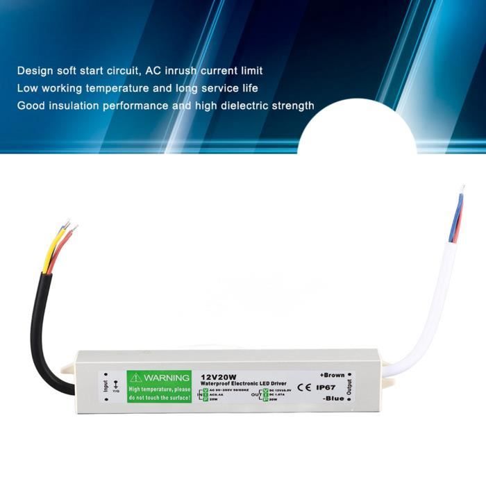 LIU-7542150148537-Pilote LED Alimentation LED étanche Extérieure 12V ...