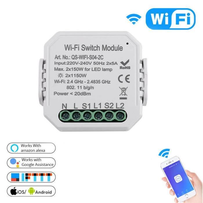 WiFi Smart Light Switch Module interrupteur DIY Smart Life/Tuya APP ...