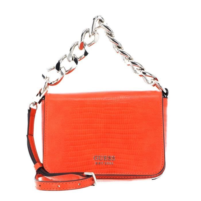 GUESS Tullia Mini Crossbody Flap Orange [151408] - sac à épaule ...