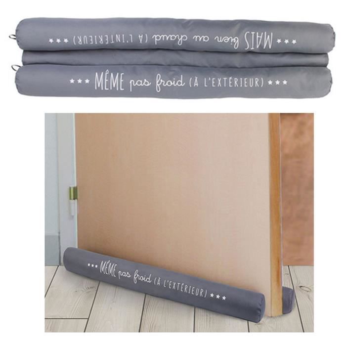 Boudin de porte double 'Messages' gris (Même pas froid à l'extérieur ...