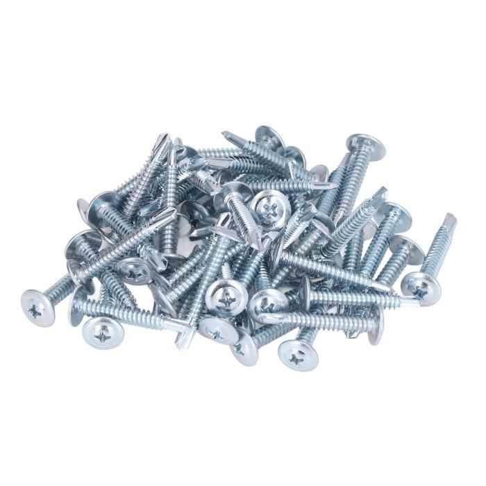 Qiilu vis en acier au carbone 250 pièces vis à tête ronde rondelle en acier au carbone galvanisé ...