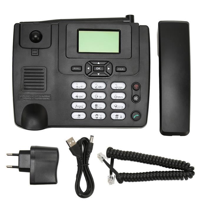 XIG Téléphone de bureau sans fil GSM900MHZ / 1800MHZ Double bande Noir ...