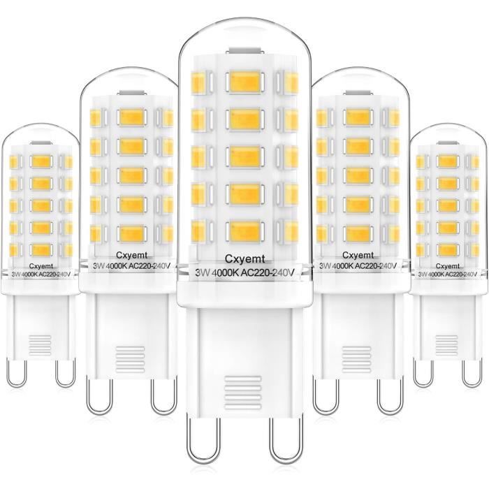 Ampoules Led G9 3W Équivalent À 28W 33W 40W Halogène Lumière Blanc ...
