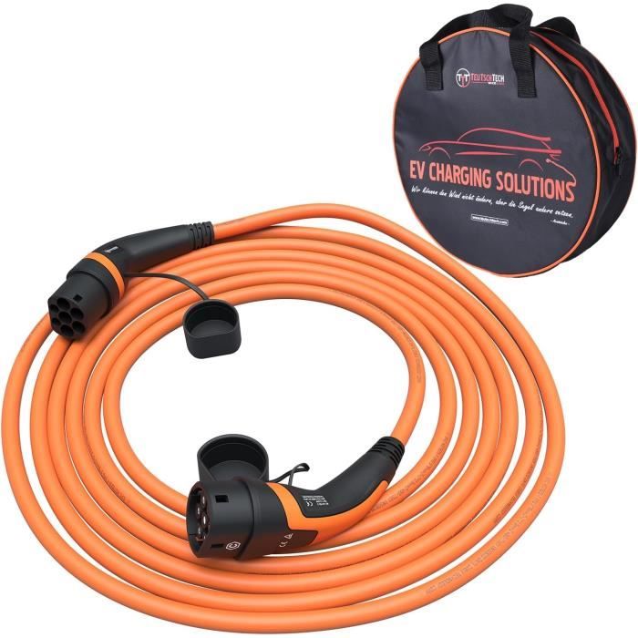 Teutschtech, Câble De Charge Ev Orange I 5 M I Typ2 - Typ2 I 22 Kw I 3 ...