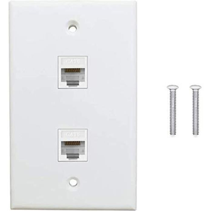 Lot de 1 Plaque Murale Ethernet 2 Ports, Prise Murale Cat6 Femelle à ...