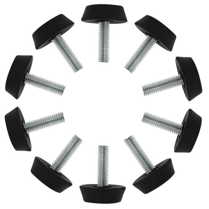 SOURCING MAP 10Pcs Pieds de meuble Pied Nivellement Réglable Jambe Pied Table Chaise Base ...