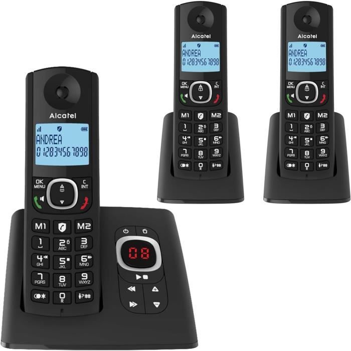 Alcatel F530 Voice Trio Noir Telephone trio sans fil repondeur avec ...