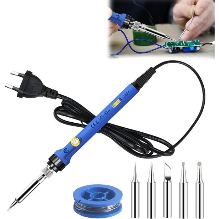 Kit De Fer À Souder 220 ℃ ~ 450 ℃ Fer A Souder Etain Kit Soudure Température Réglable 60w Mini ...