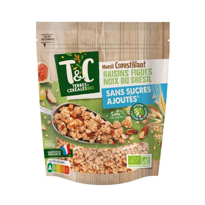LOT DE 6 - TERRES ET CEREALES - Muesli Croustillant Raisin Figue Noix ...