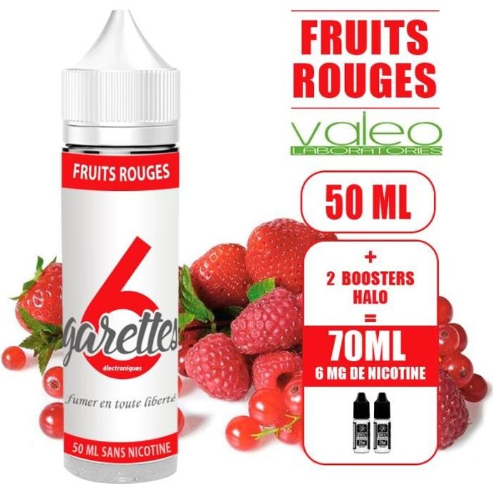 E-LIQUIDE FRUITS ROUGES 70ML EN 6MG (50ML EN 0MG DE NICOTINE + 2 ...