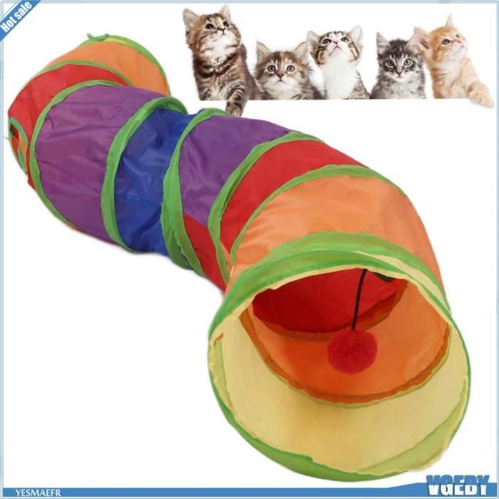 Tunnel pour chat - VGEBY - Tunnel pliable - Polyester résistant - 4 ...