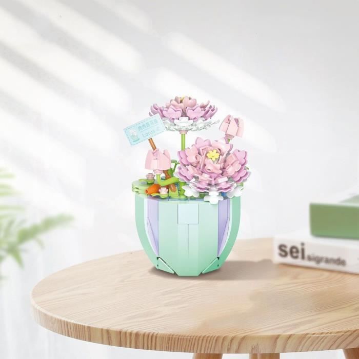 DUO Bloc de construction Pot Plant Educational Lifelike Beautiful Block ...