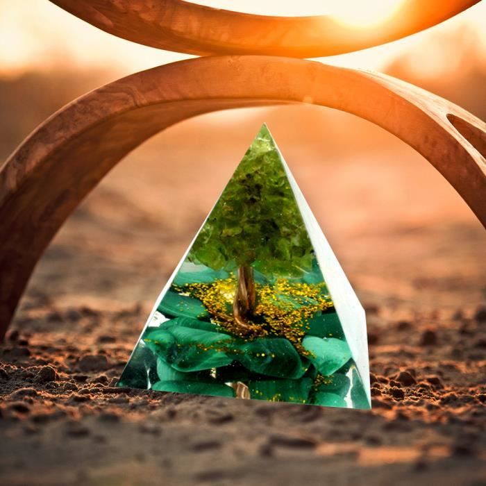 OBJET DECORATIF,05--Sculpture pyramide'énergie en Orgonite, cristaux de ...